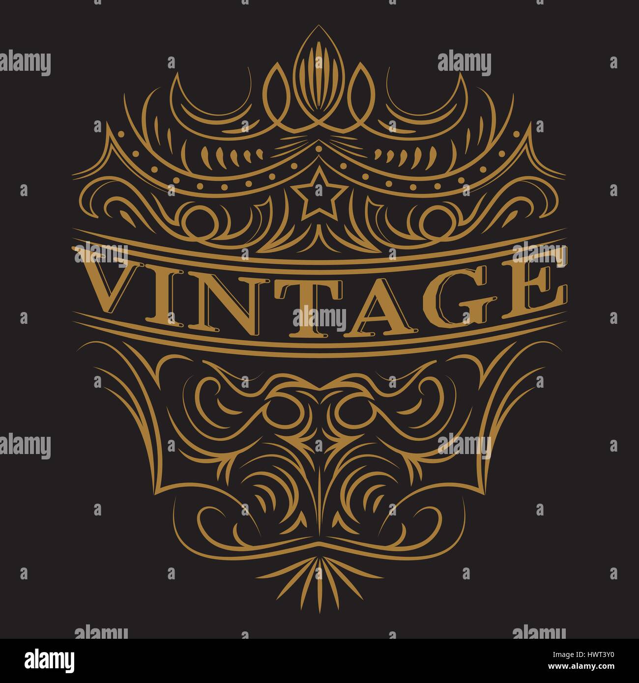 Antique label, vintage frame design, retro logo Stock Vector Image ...