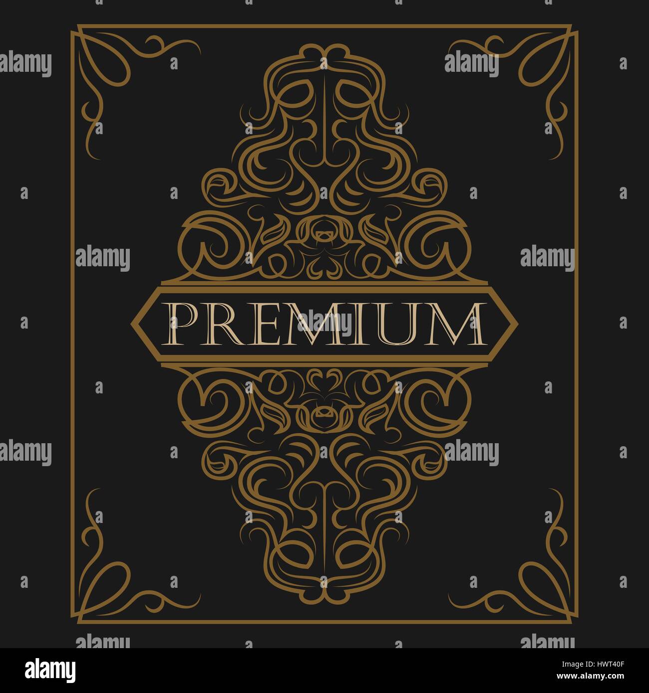 Antique label, vintage frame design, retro logo Stock Vector Image ...