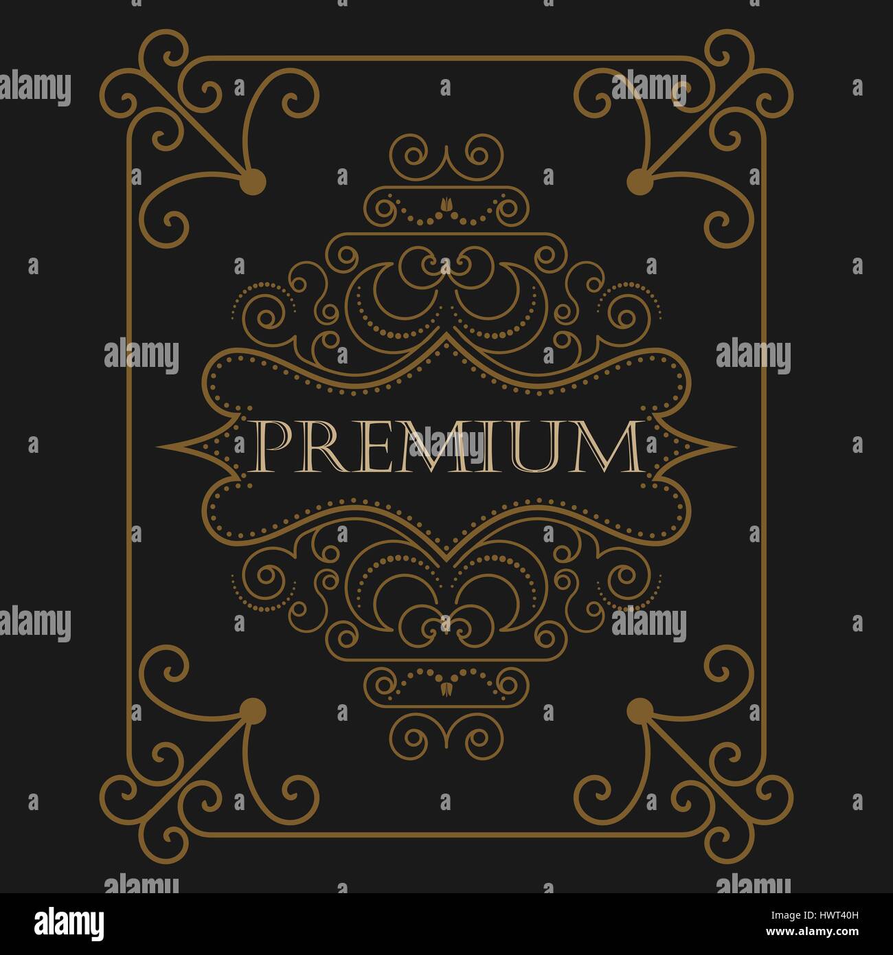 Antique label, vintage frame design, retro logo Stock Vector Image ...