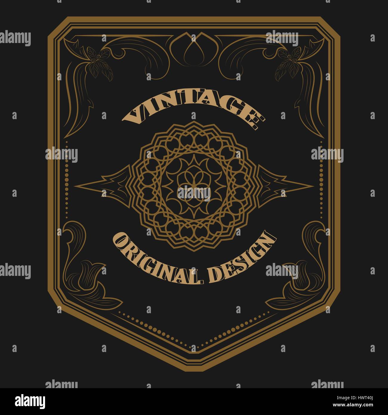 Antique label, vintage frame design, retro logo Stock Vector Image ...
