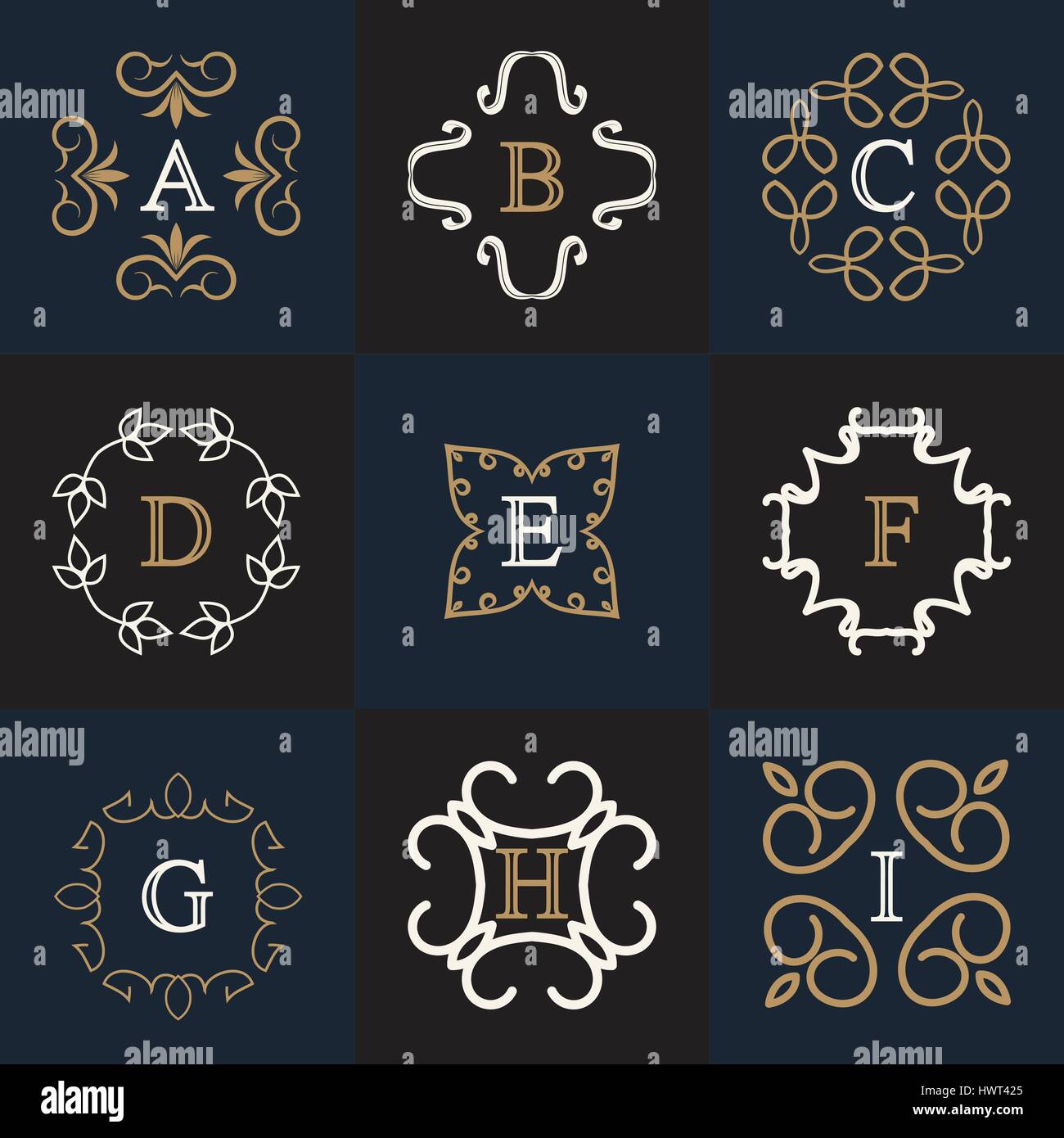 Monogram logo hi-res stock photography and images - Alamy