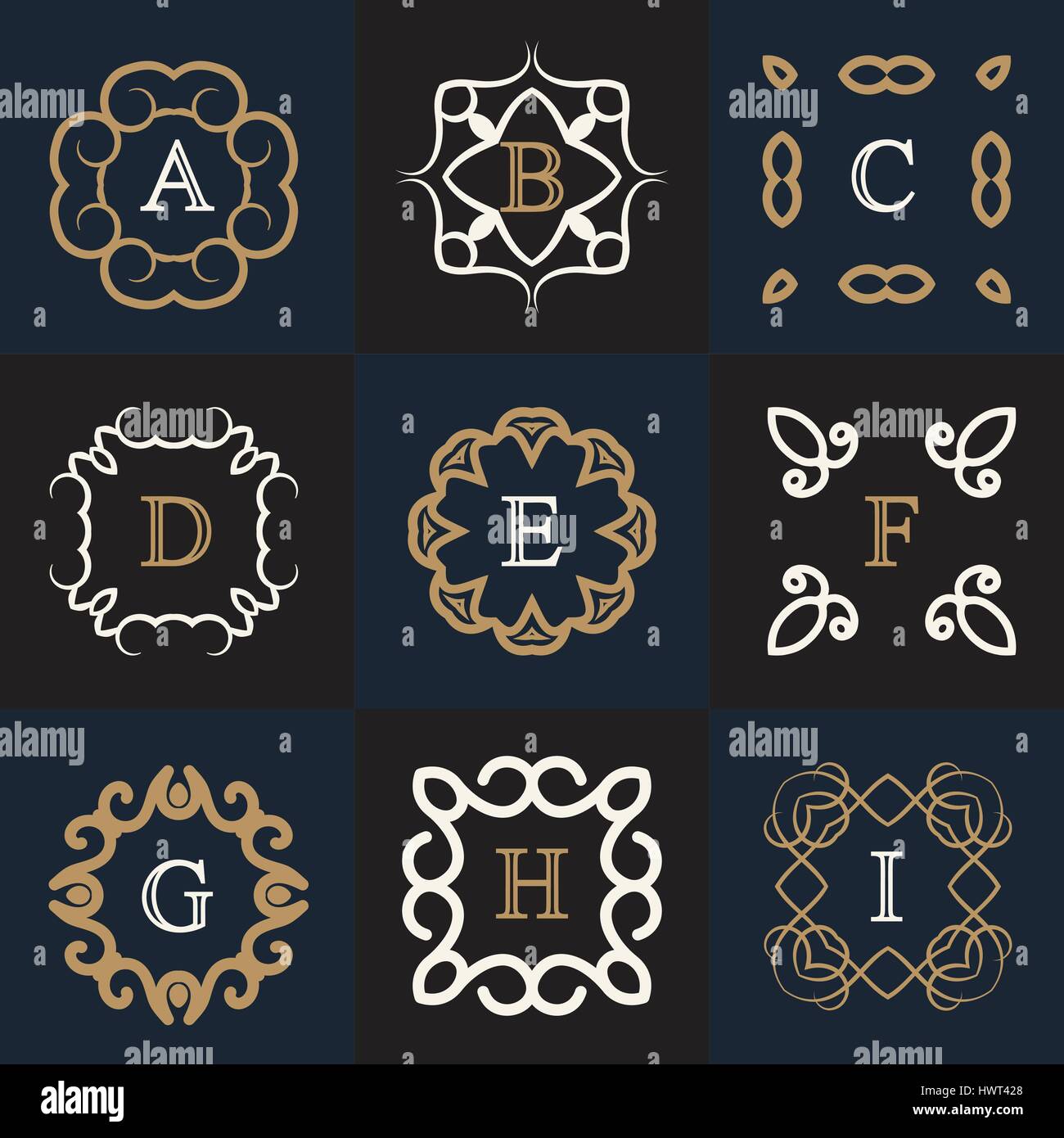 Monogram logo hi-res stock photography and images - Alamy