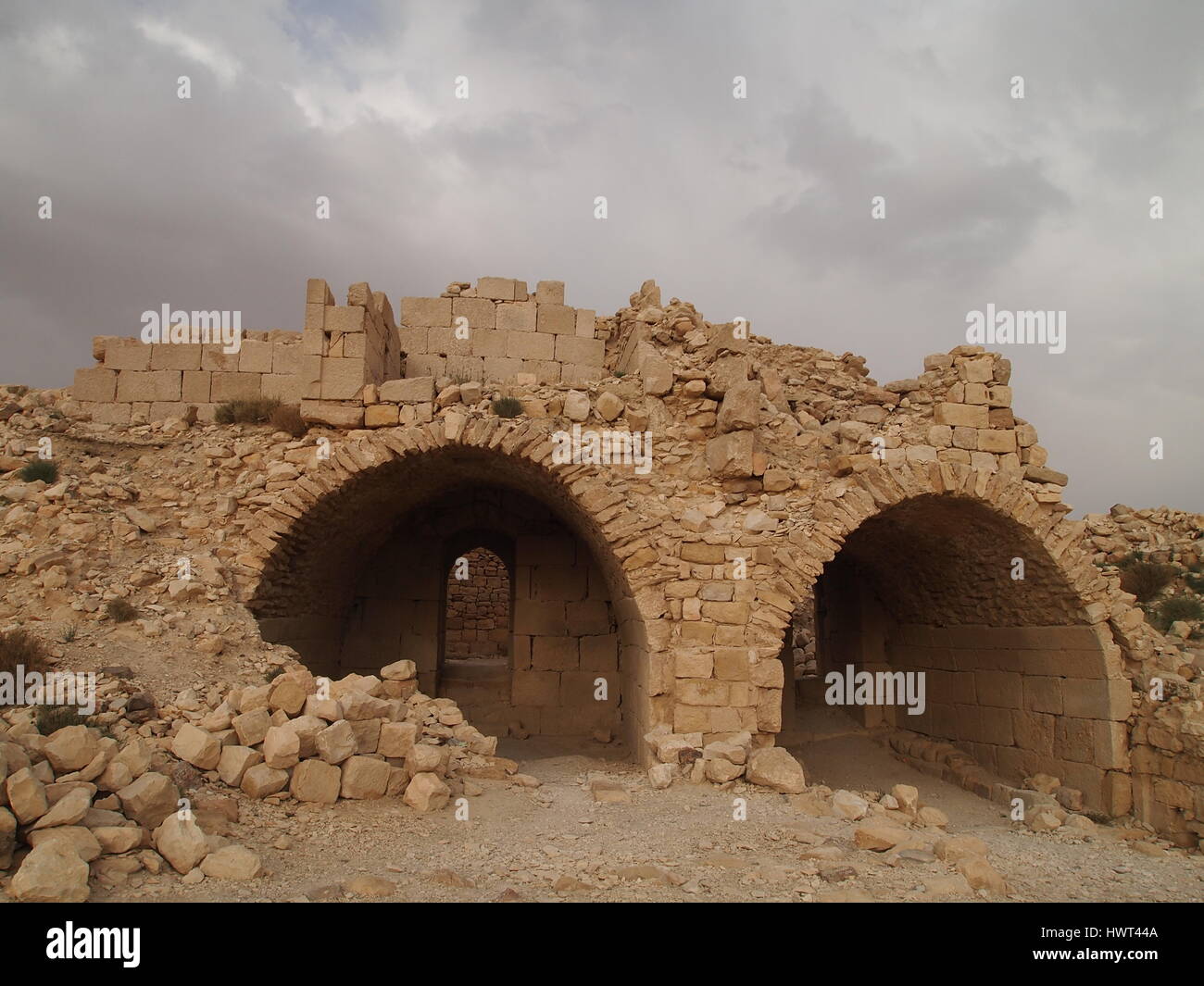 Ruins of Crusader castle Montreal in municipality Shoubak are called ...