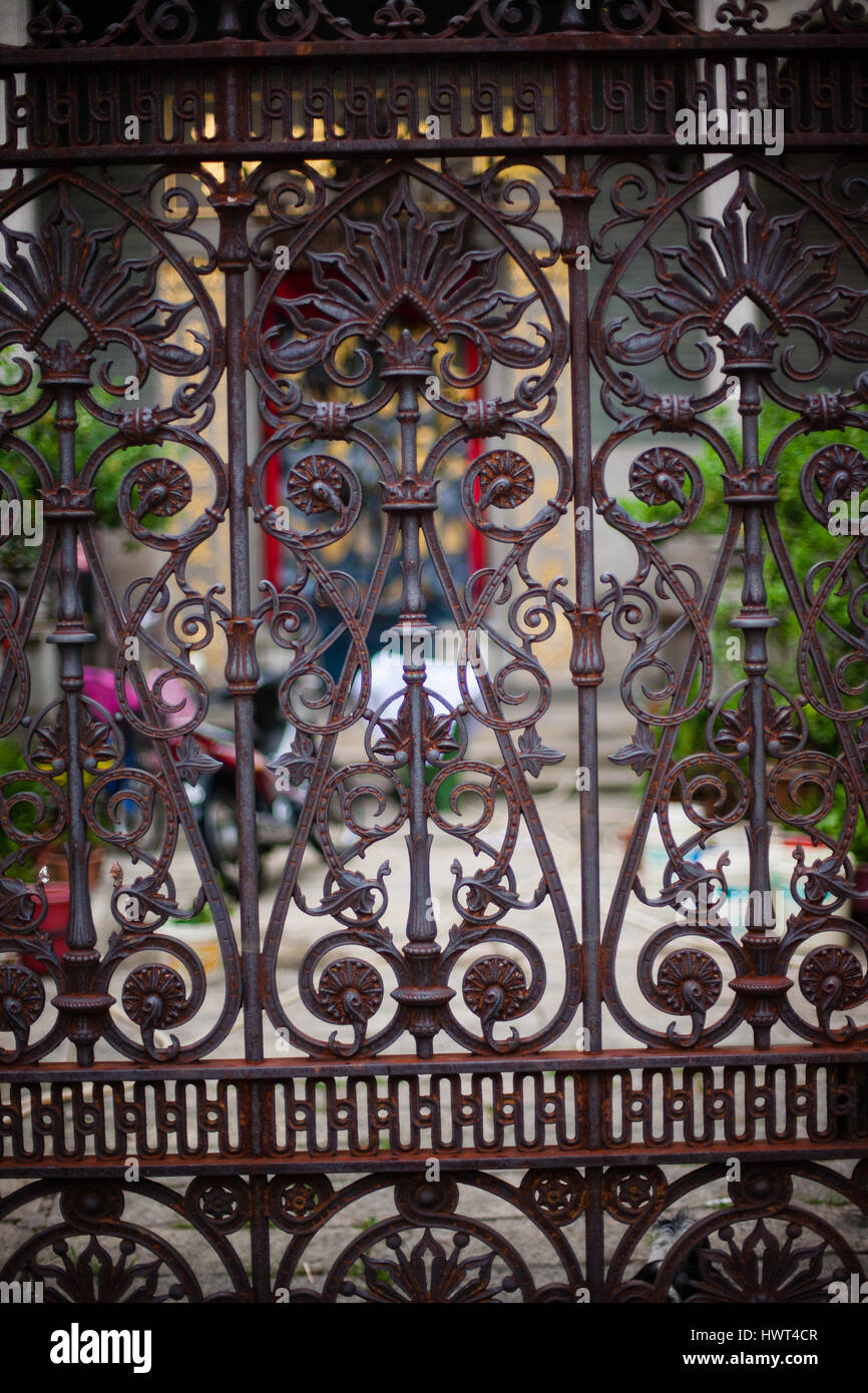 Ornamental classical forged gates with curls, swirl, scroll Stock Photo ...