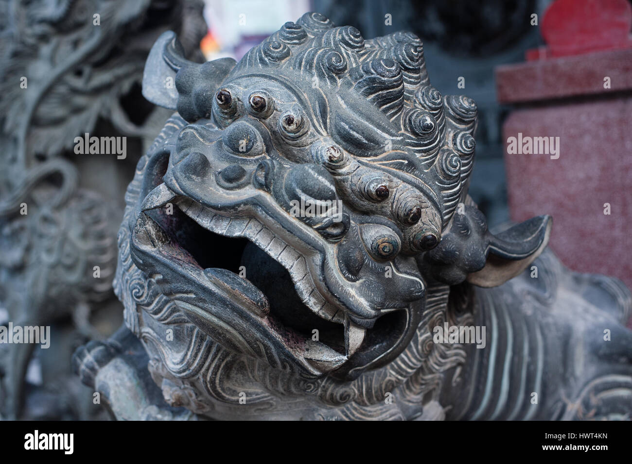 Ornamental sculpture dragon in Malaysia. Temple in South East Asia ...