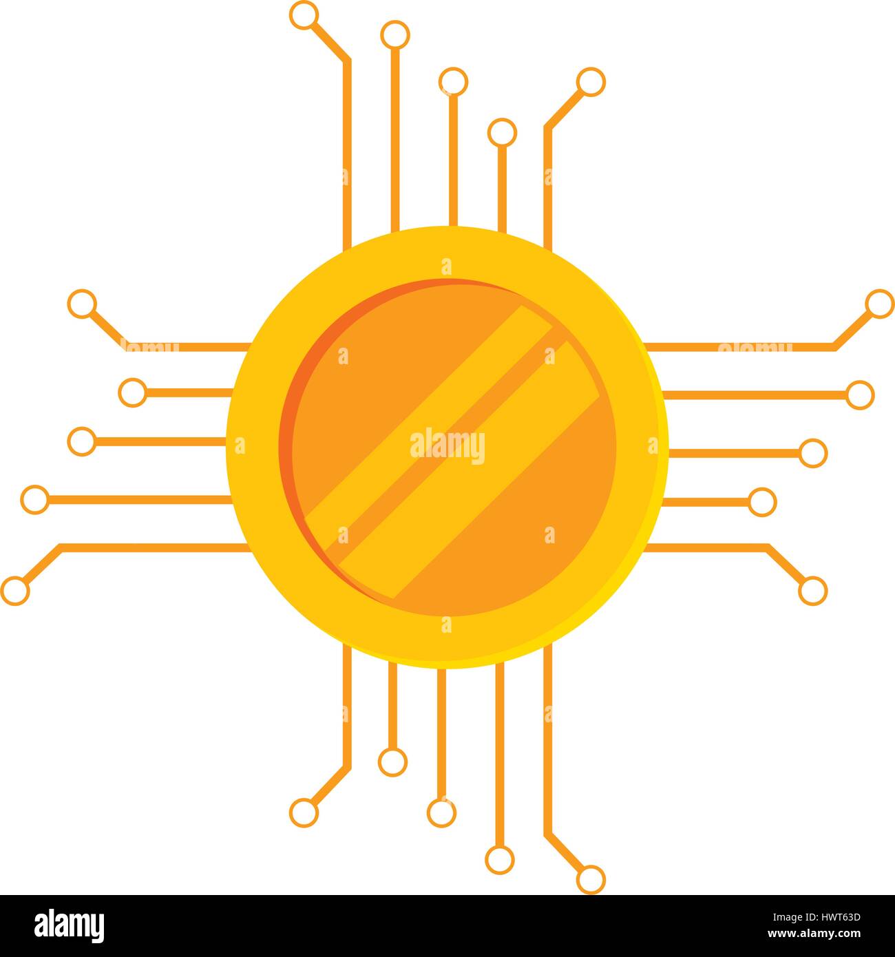 coin with circuit electric icon Stock Vector Image & Art - Alamy