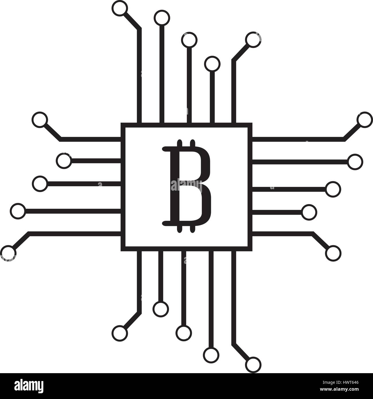 circuit with bitcoin icon Stock Vector Image & Art - Alamy