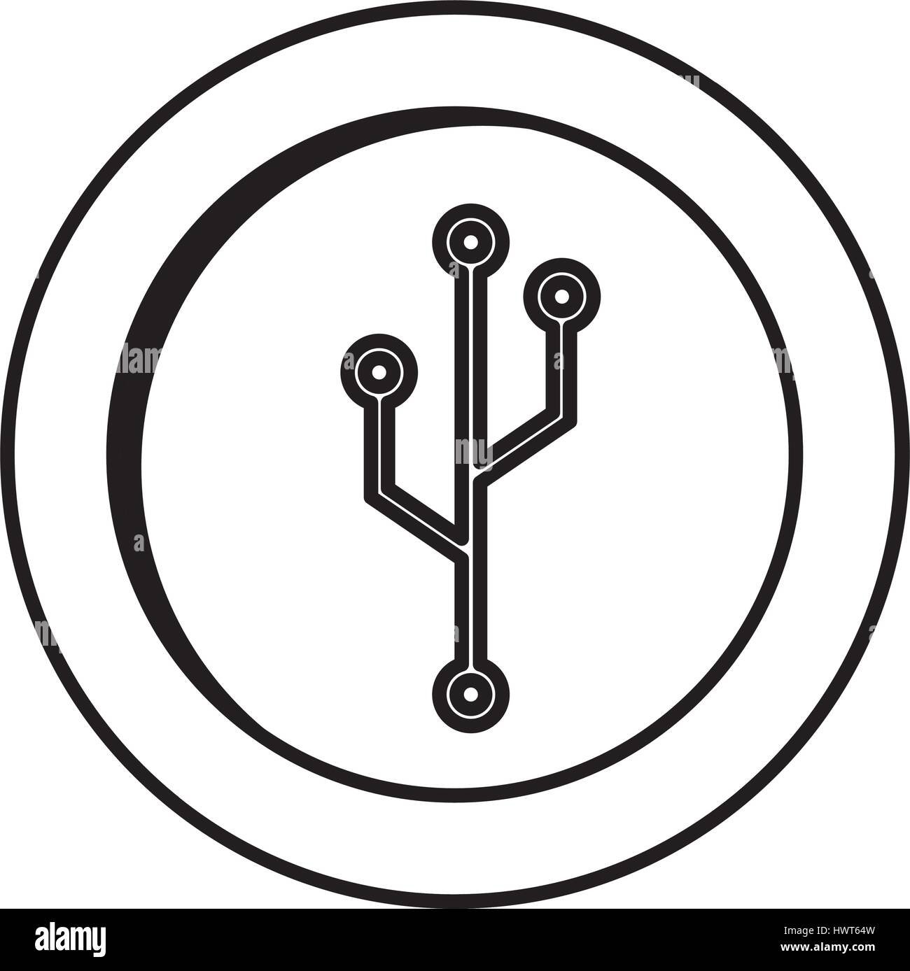 coin with circuit electric icon Stock Vector Image & Art - Alamy