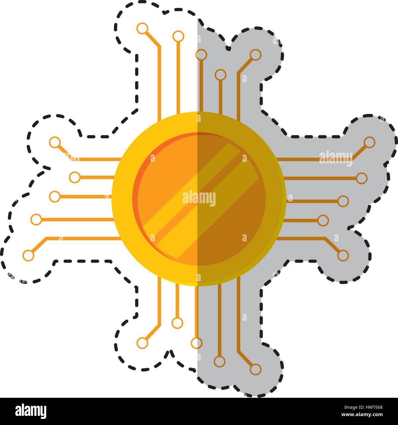 coin with circuit electric icon Stock Vector Image & Art - Alamy