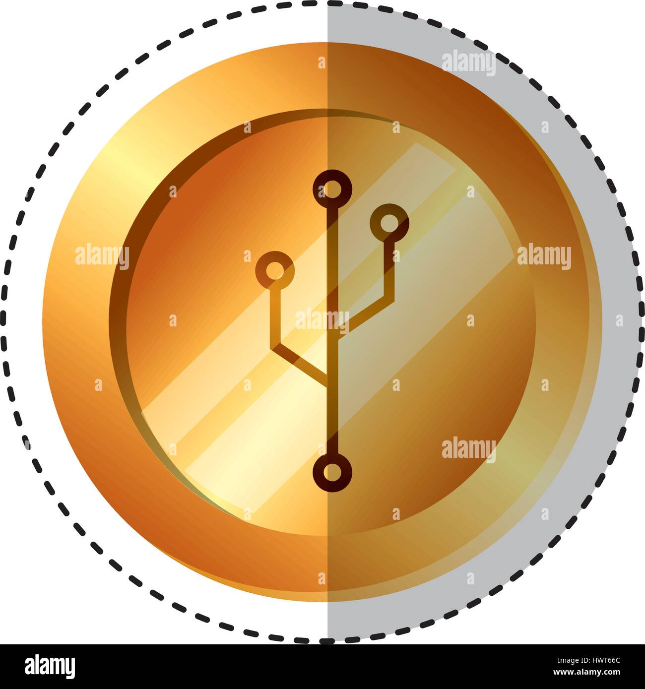 coin with circuit electric icon Stock Vector Image & Art - Alamy
