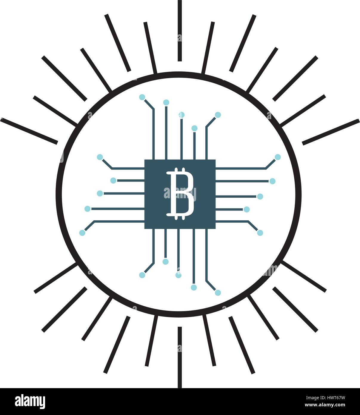 circuit with bitcoin icon Stock Vector Image & Art - Alamy