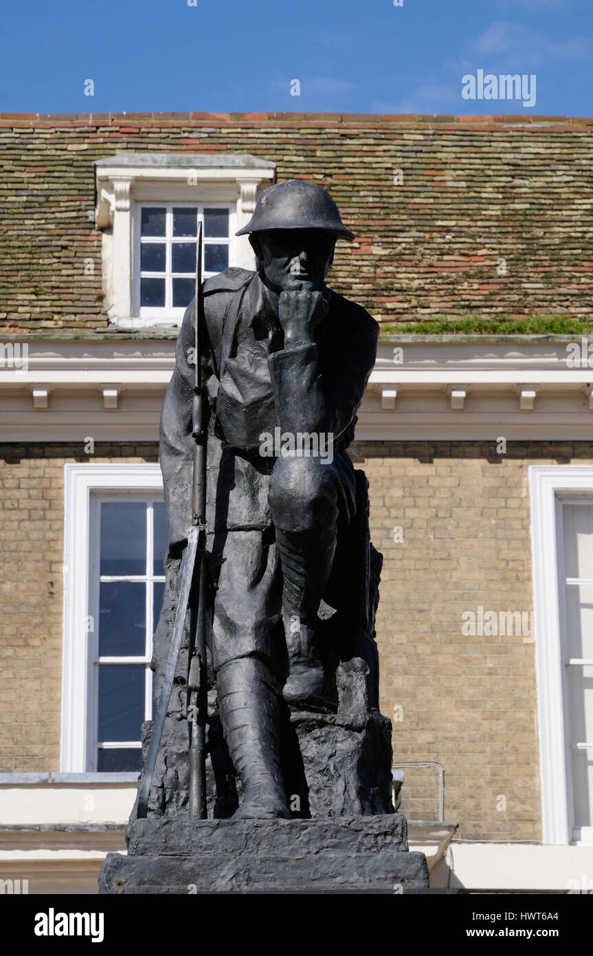 The Thinking Soldier, War Memorial , Huntingdon, Cambridgeshire was ...