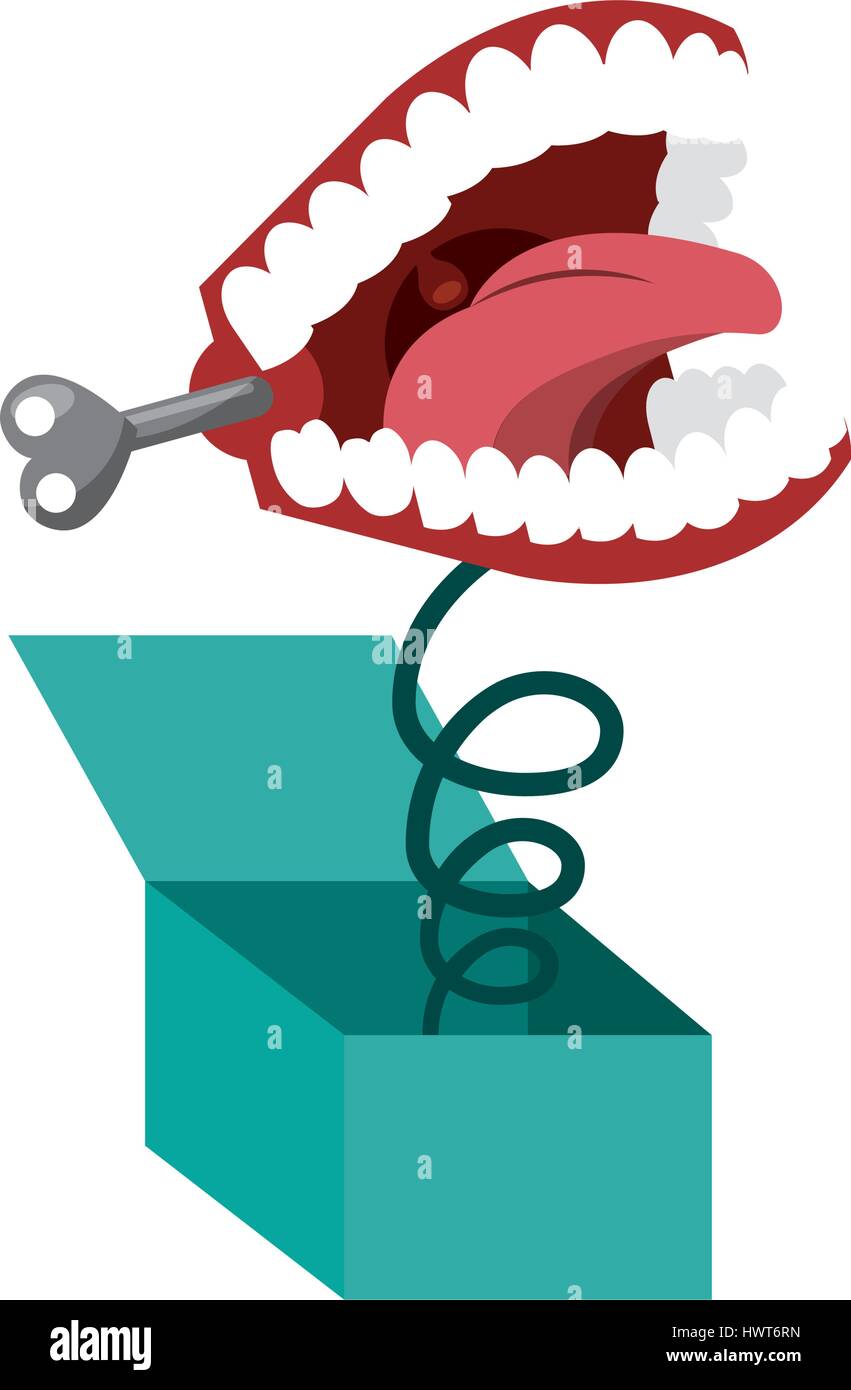 surprise box with funny Joke teeth icon Stock Vector Image & Art - Alamy