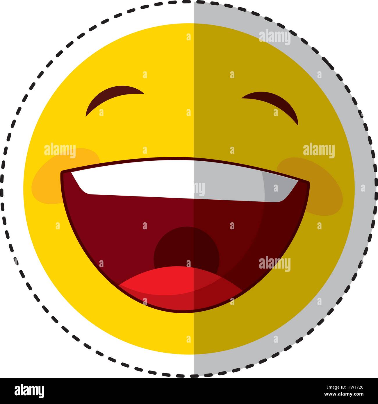 funny happy emoticon icon Stock Vector Image & Art - Alamy