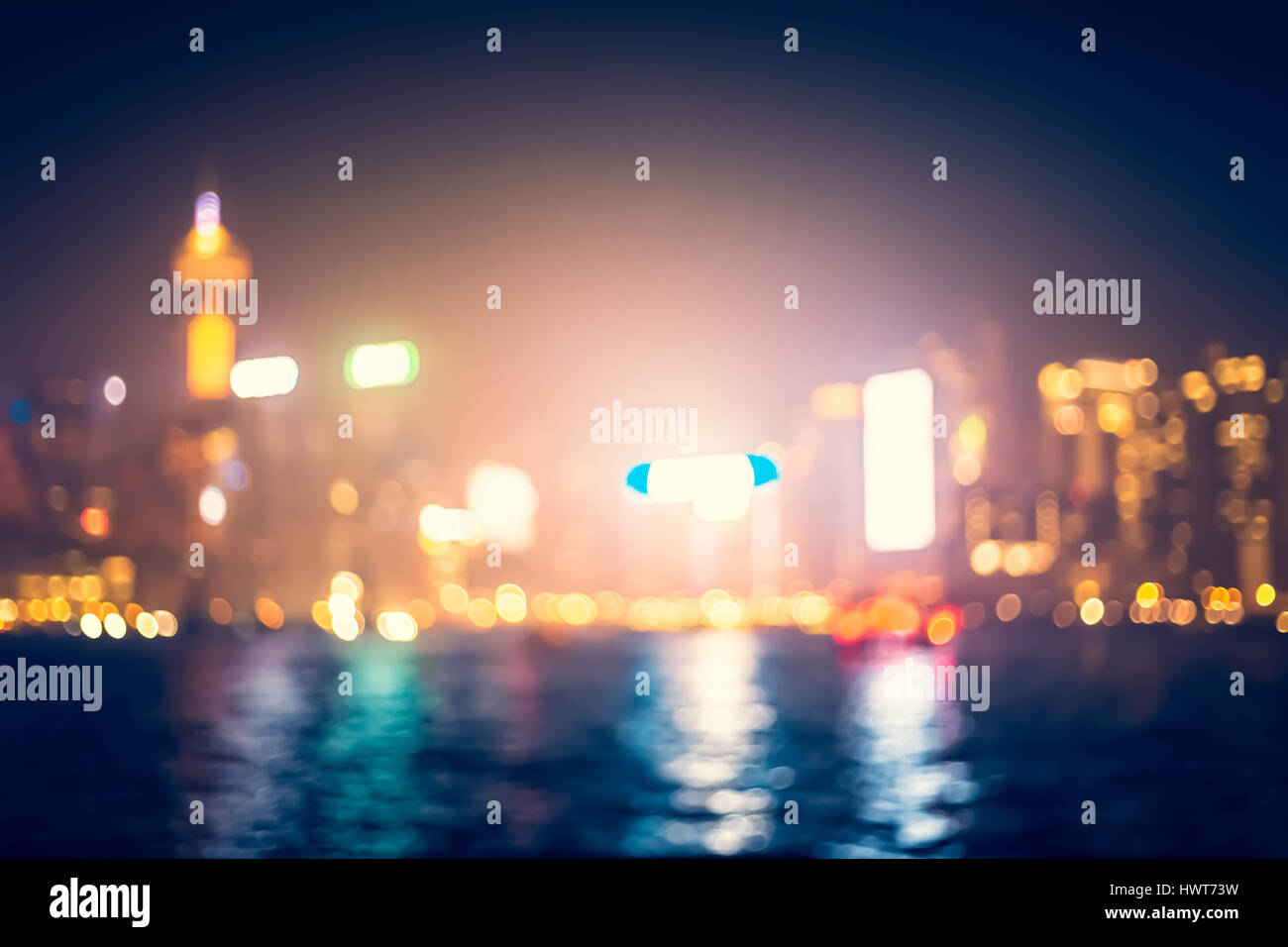 City in bokeh, Hong Kong city night view Stock Photo - Alamy