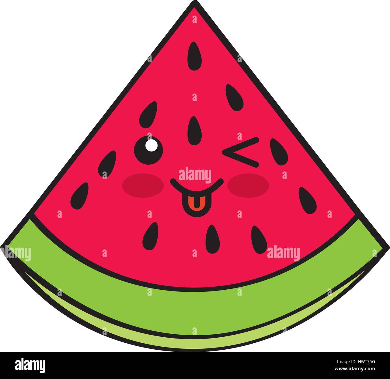 watermelon fresh fruit comic character Stock Vector Image & Art - Alamy
