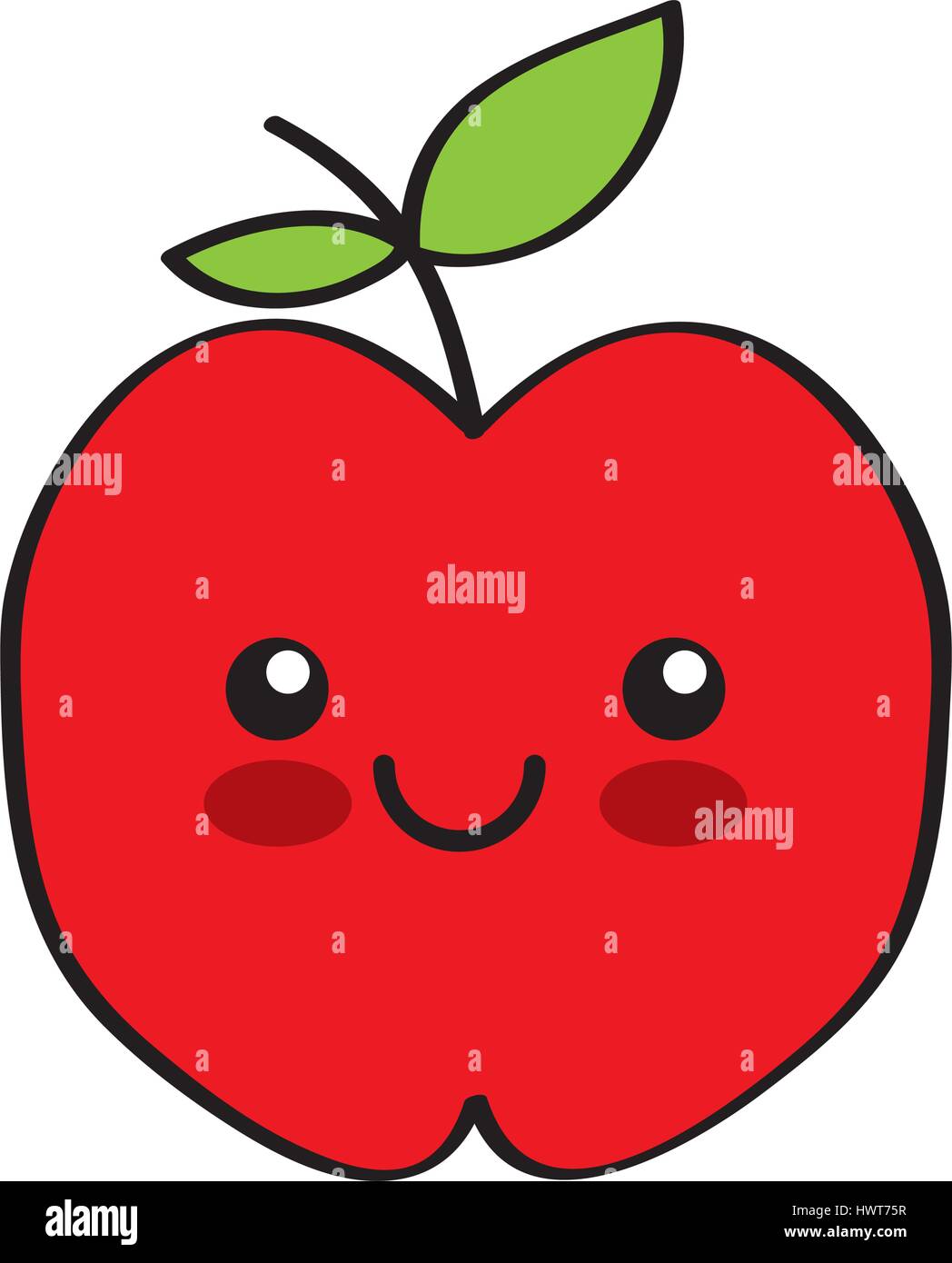 apple fresh fruit comic character Stock Vector Image & Art - Alamy