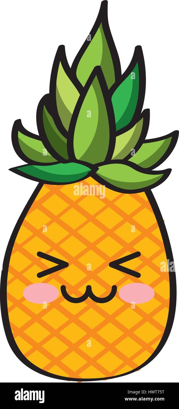 pineapple fresh fruit comic character Stock Vector Image & Art - Alamy