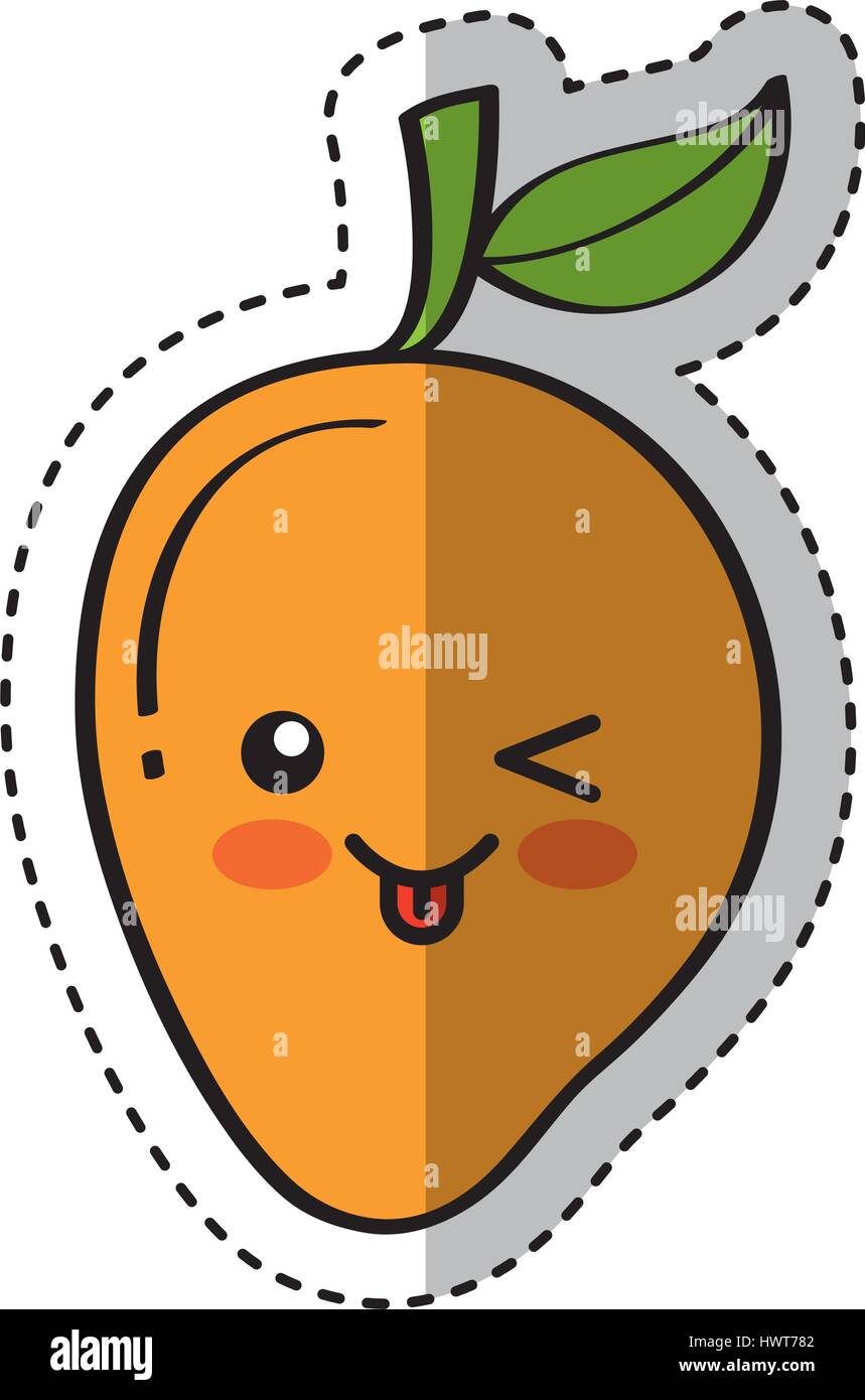 mango fresh fruit comic character Stock Vector Image & Art - Alamy