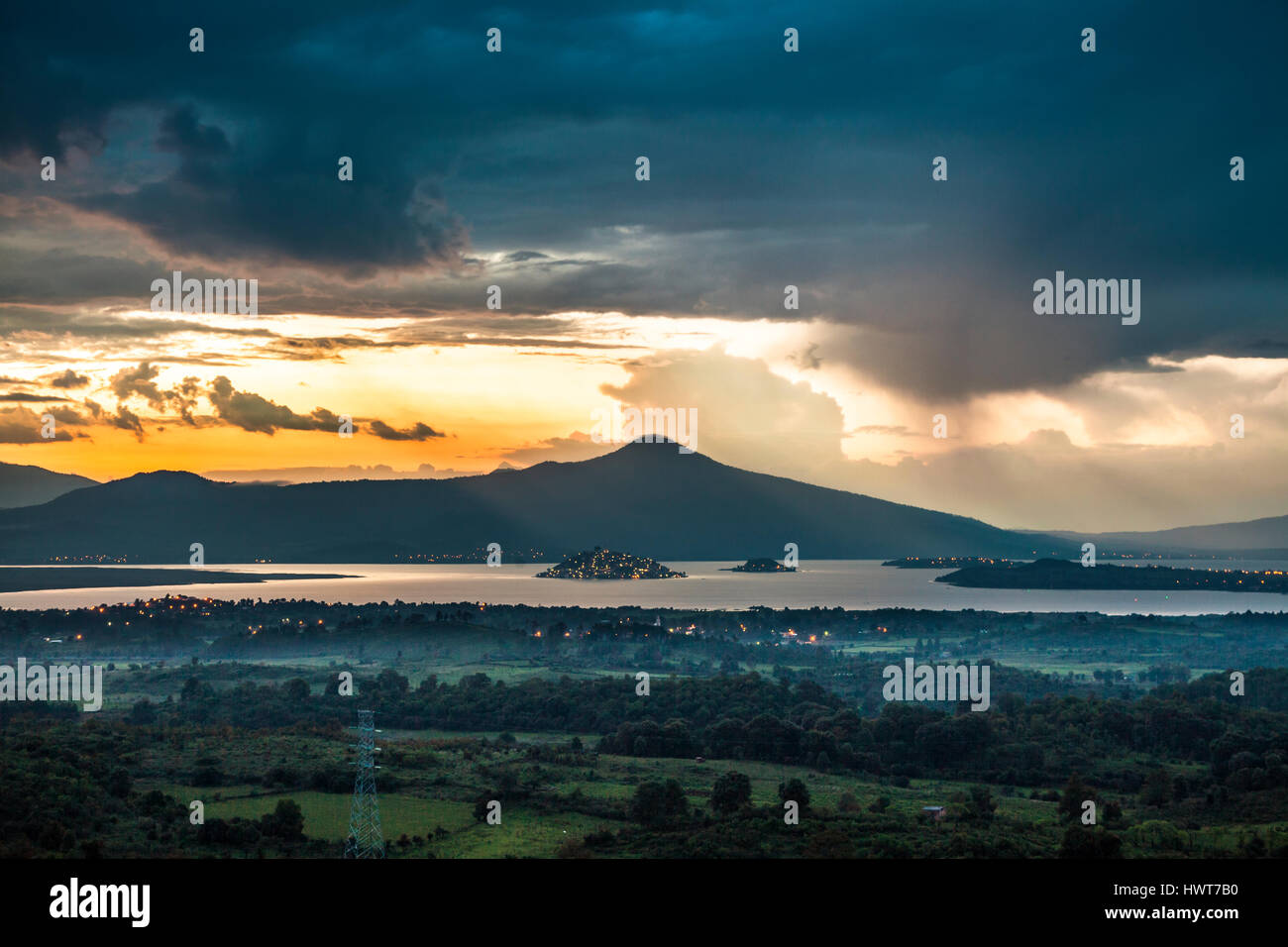 Dramatic clouds over the statue of José María Morelos on Isla de ...
