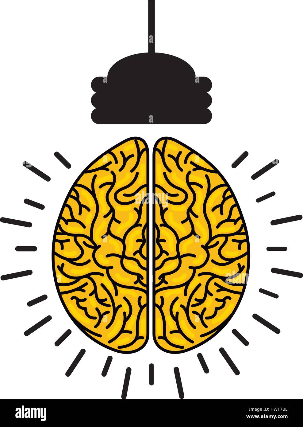 brain with bulb icon Stock Vector Image & Art - Alamy