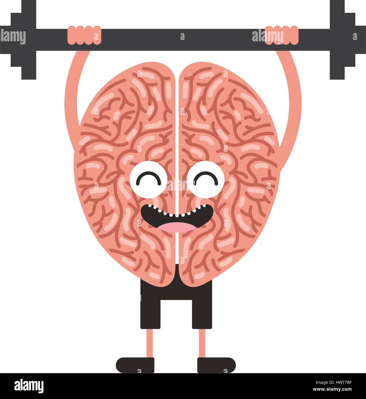 brain strong character weight lifting Stock Vector Image & Art - Alamy