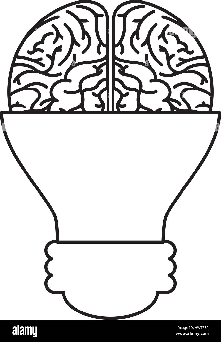 brain with bulb icon Stock Vector Image & Art - Alamy