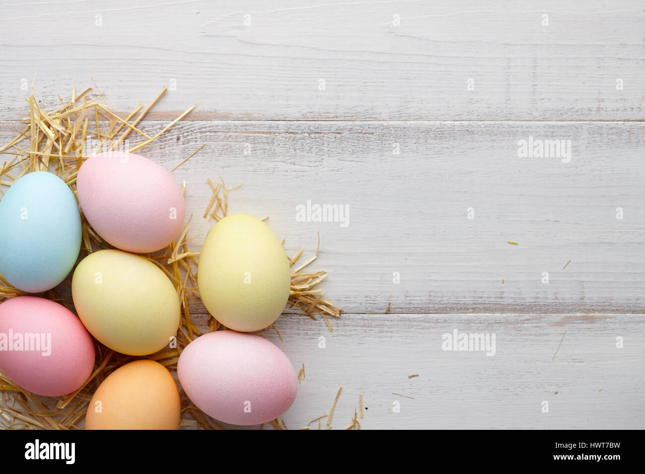 Easter background with colorful eggs Stock Photo - Alamy