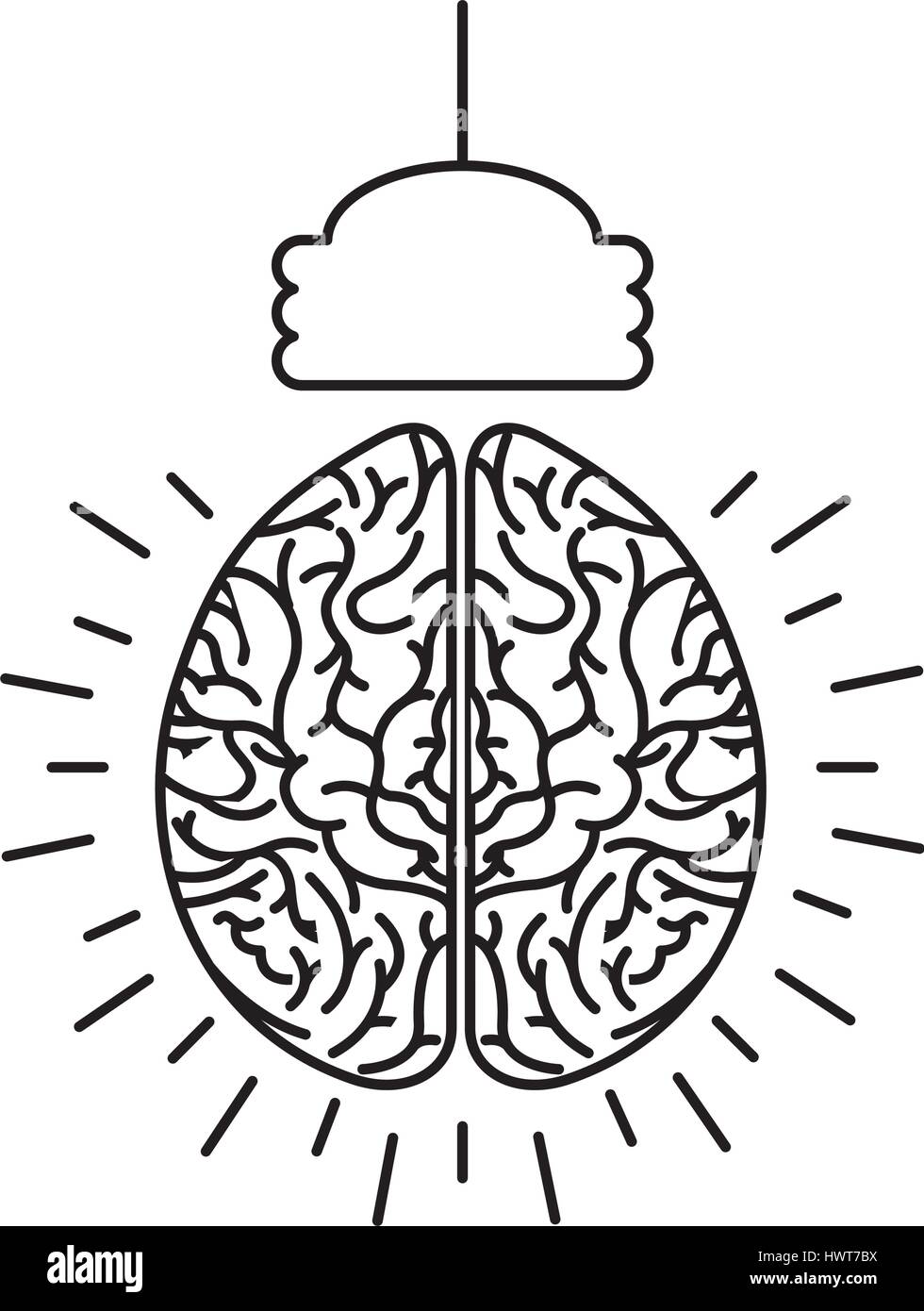 brain with bulb icon Stock Vector Image & Art - Alamy