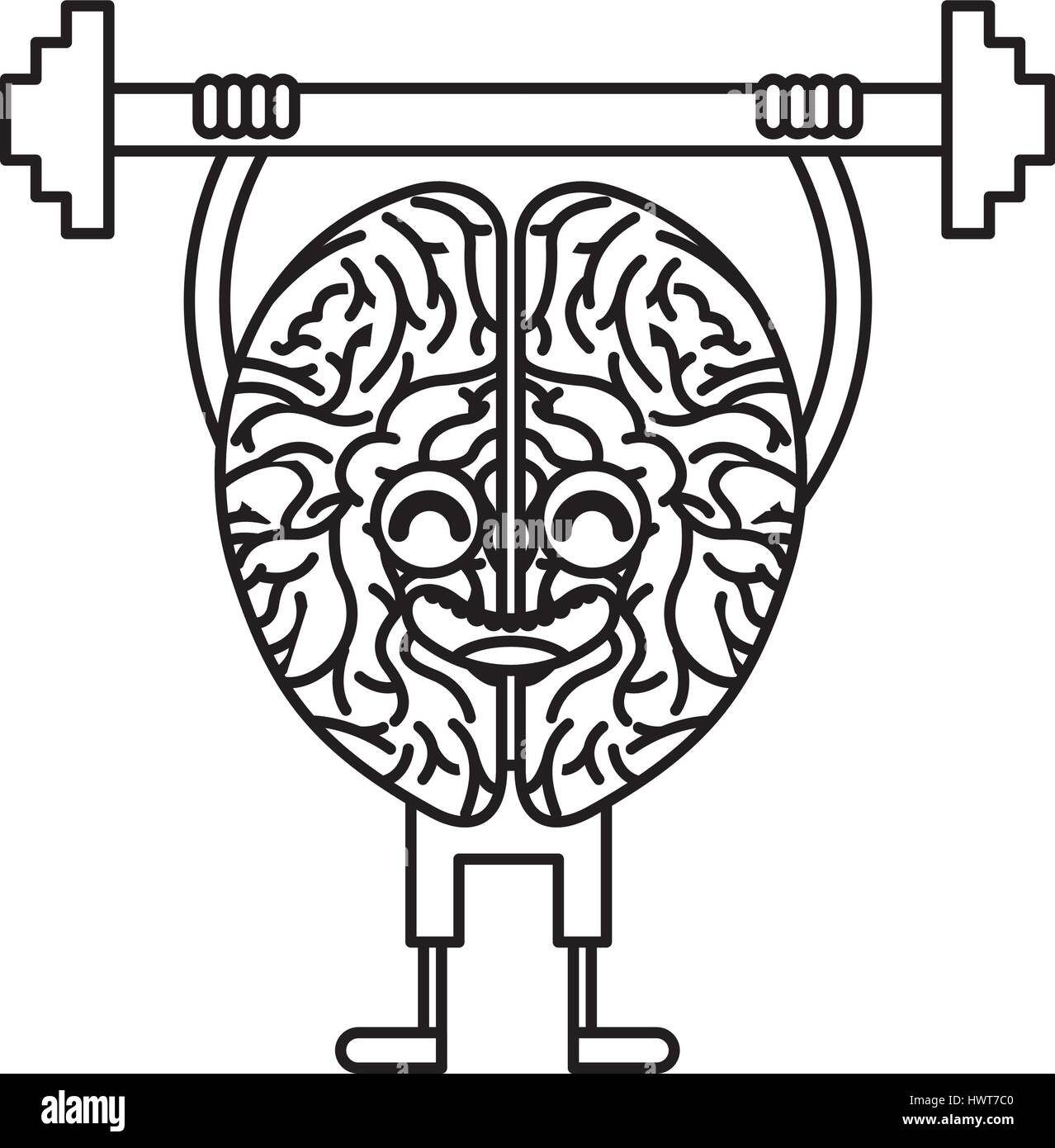 brain strong character weight lifting Stock Vector Image & Art - Alamy