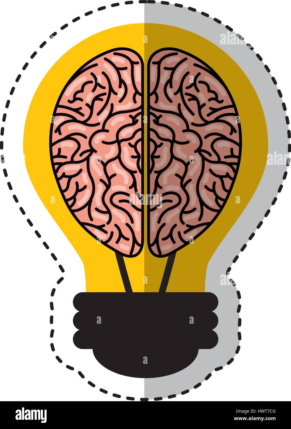 brain with bulb icon Stock Vector Image & Art - Alamy