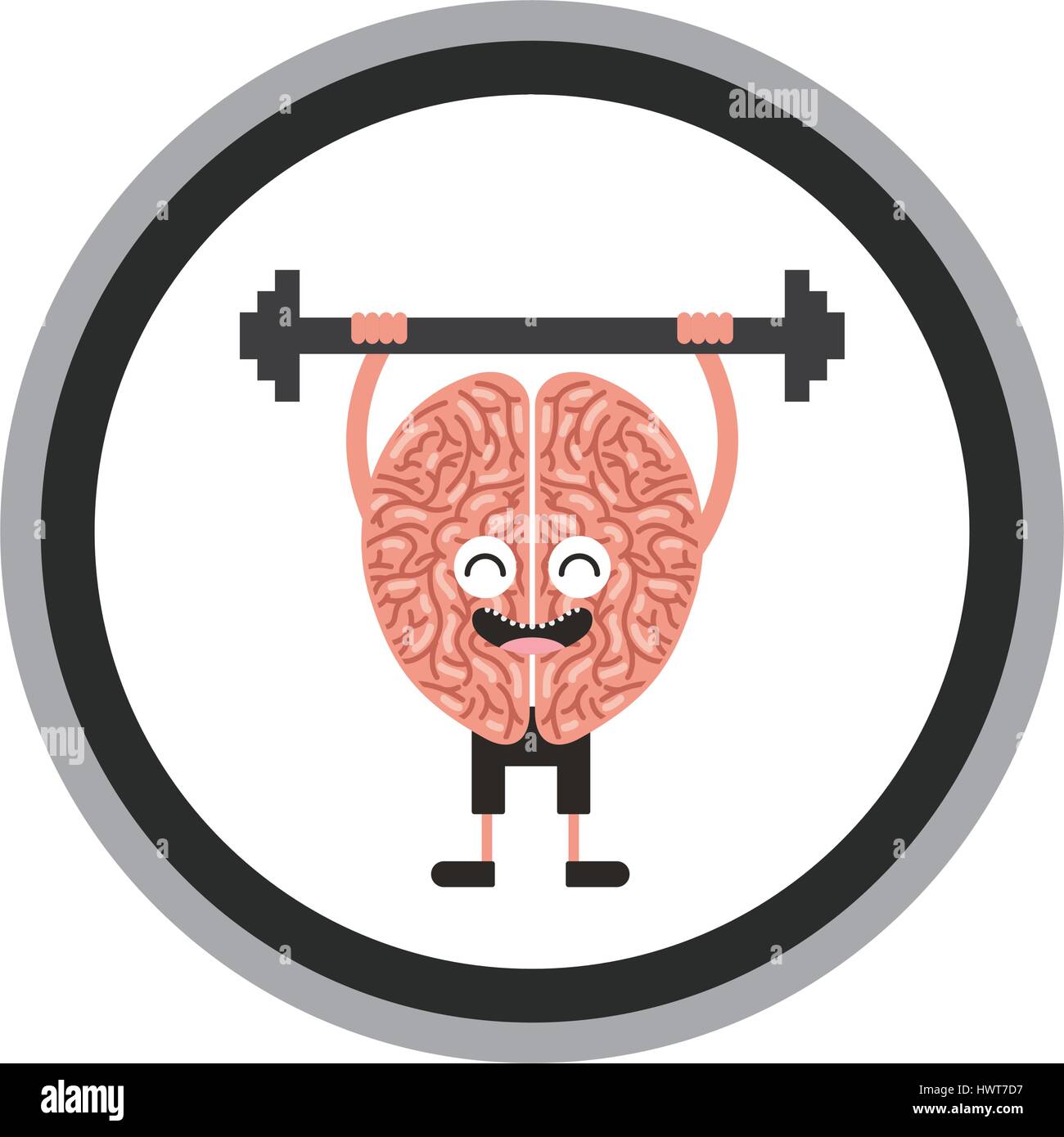 brain strong character weight lifting Stock Vector Image & Art - Alamy