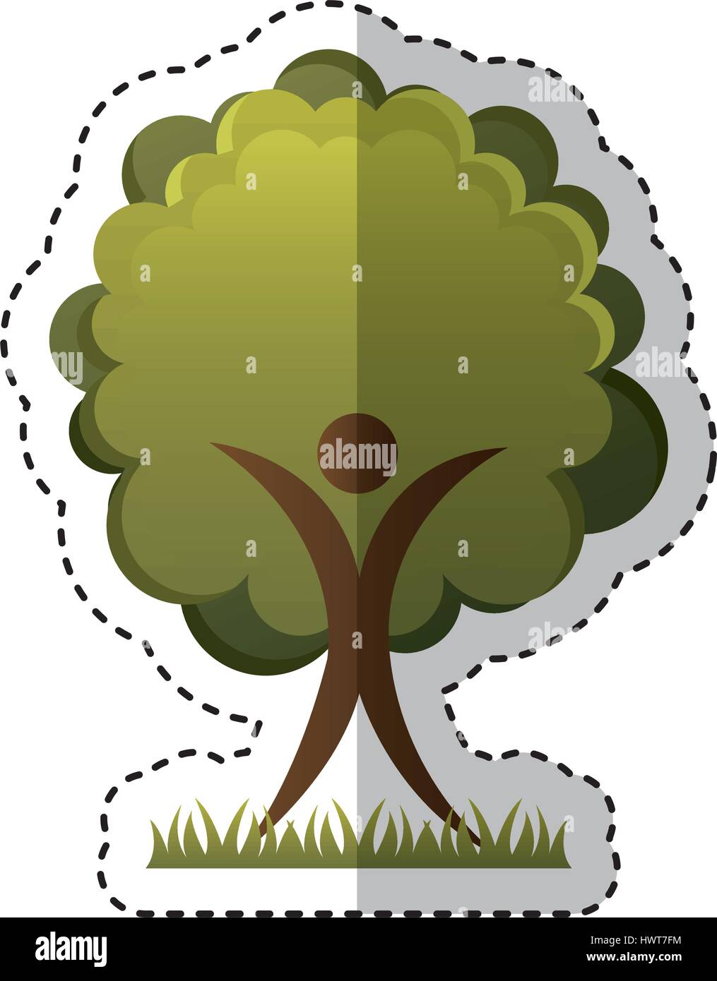 human figure with tree plant ecological icon Stock Vector Image & Art ...