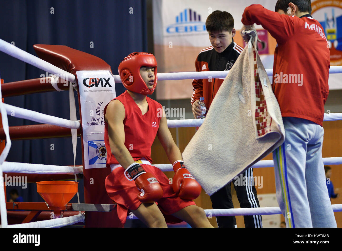 Orenburg, Russia - January 21, 2017 year : Boys boxers compete Russian ...