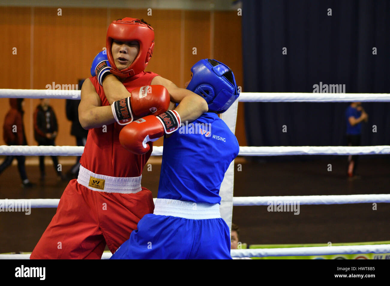 Orenburg, Russia - January 21, 2017 year : Boys boxers compete Russian ...