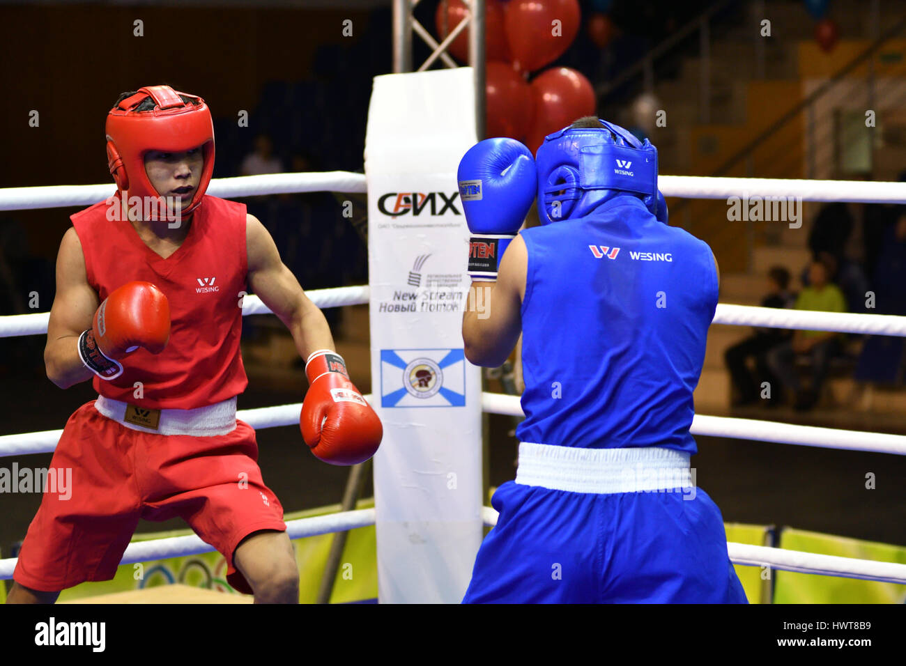 Orenburg, Russia - January 21, 2017 year : Boys boxers compete Russian ...