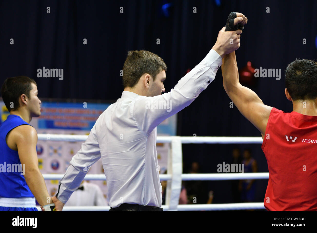 Orenburg, Russia - January 21, 2017 year : Boys boxers compete Russian ...