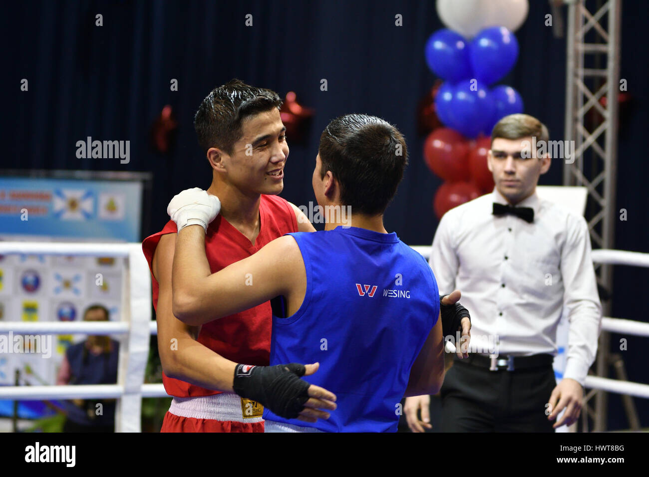 Orenburg, Russia - January 21, 2017 year : Boys boxers compete Russian ...