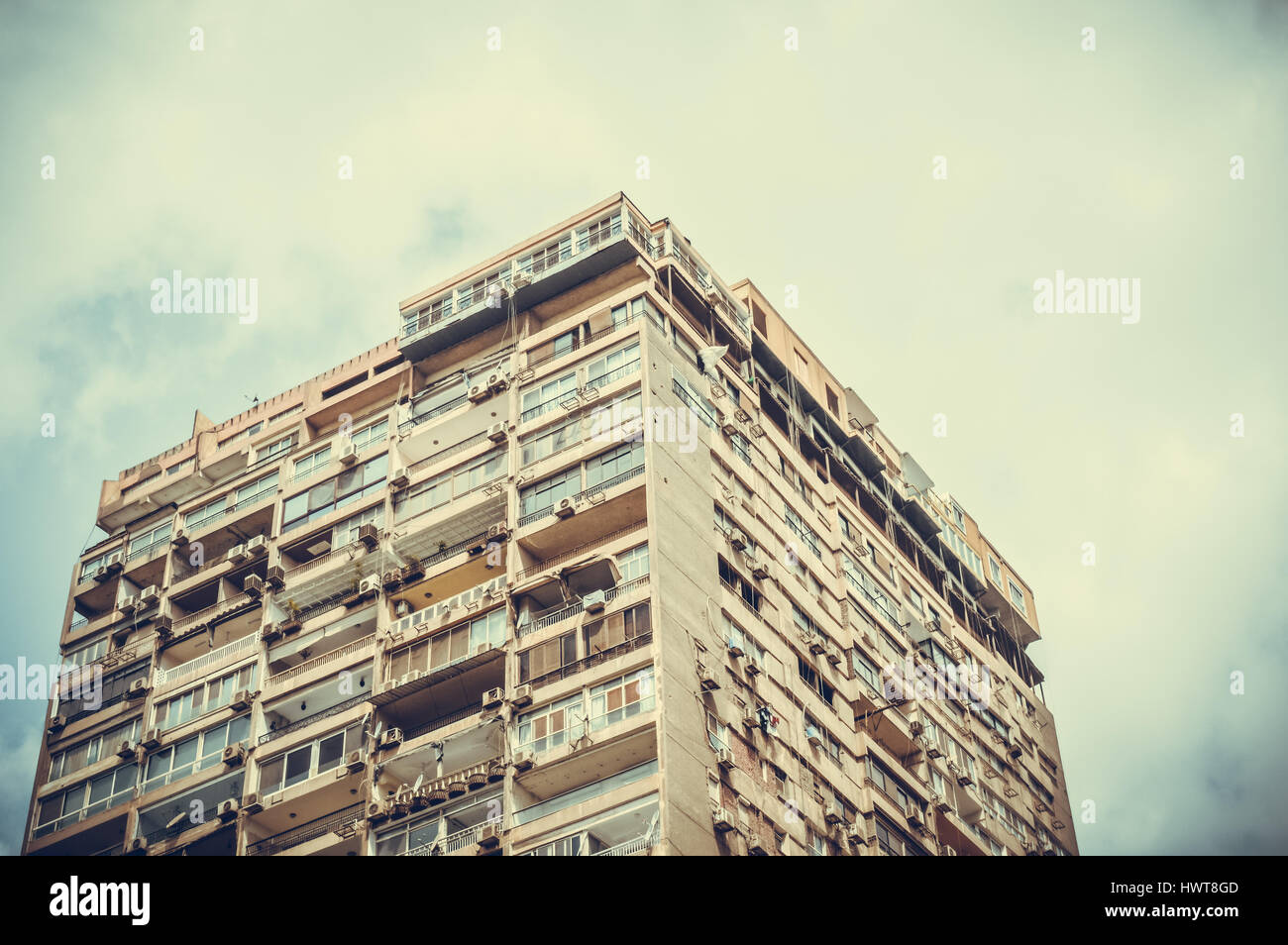 high building with sky background Stock Photo - Alamy