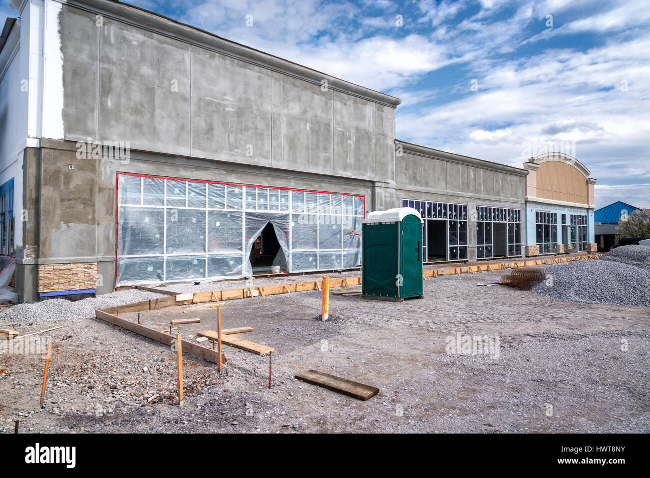 A new retail strip center under construction Stock Photo - Alamy