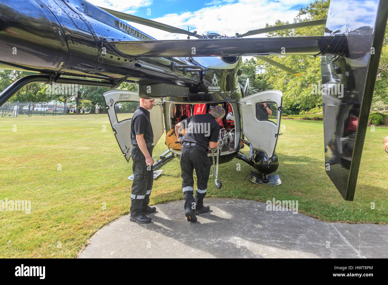 Rescue helicopter at Timaru Hospital, NZ Stock Photo - Alamy