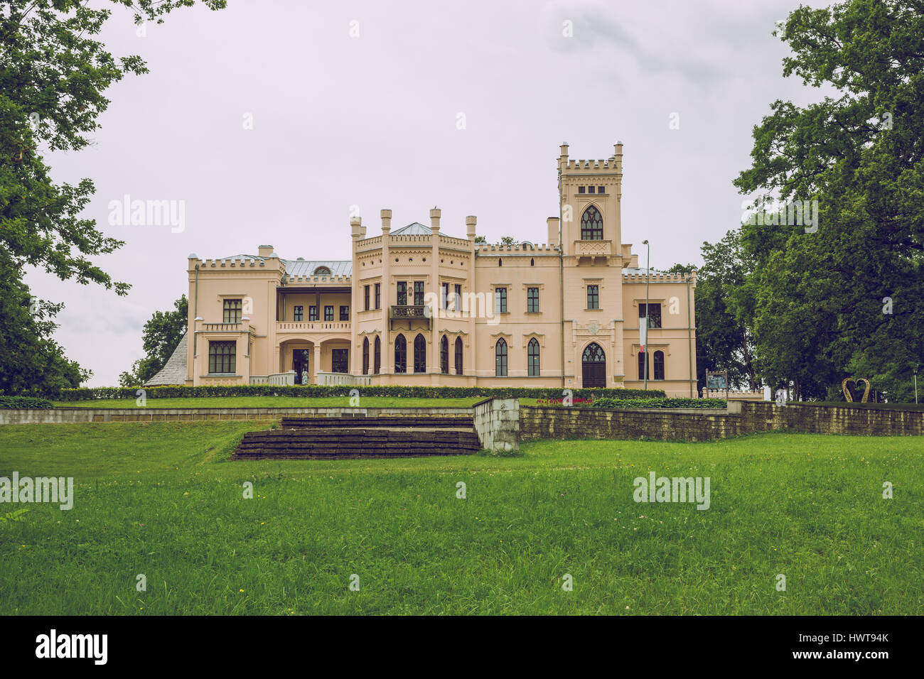 Old castle in Aluksne city Stock Photo - Alamy