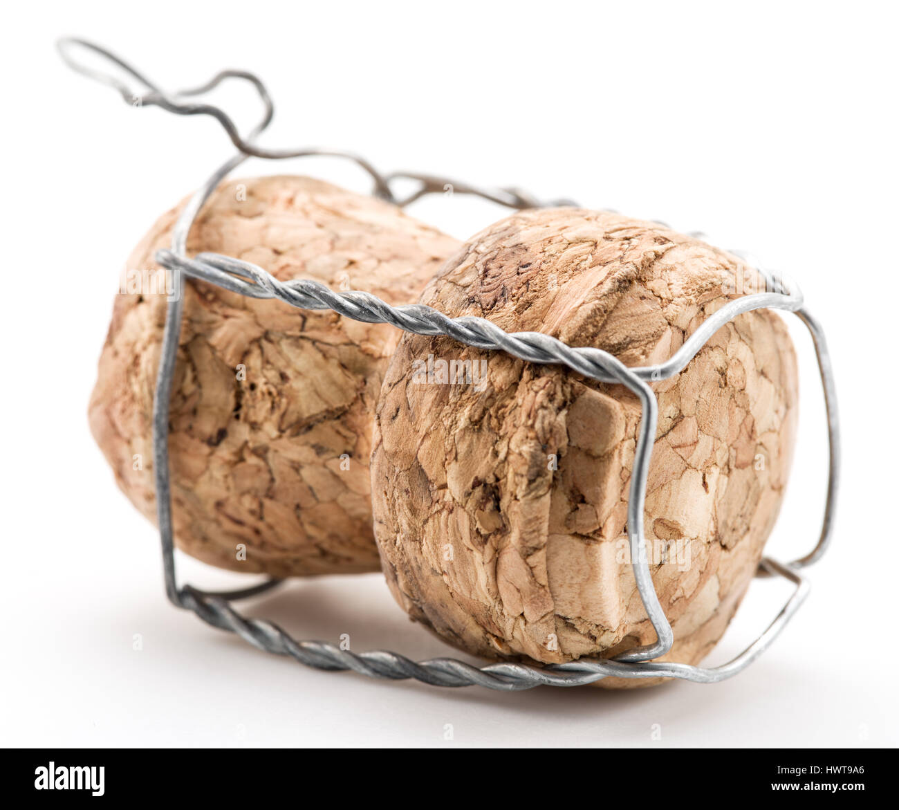 Cork and wire isolated on a white background Stock Photo - Alamy