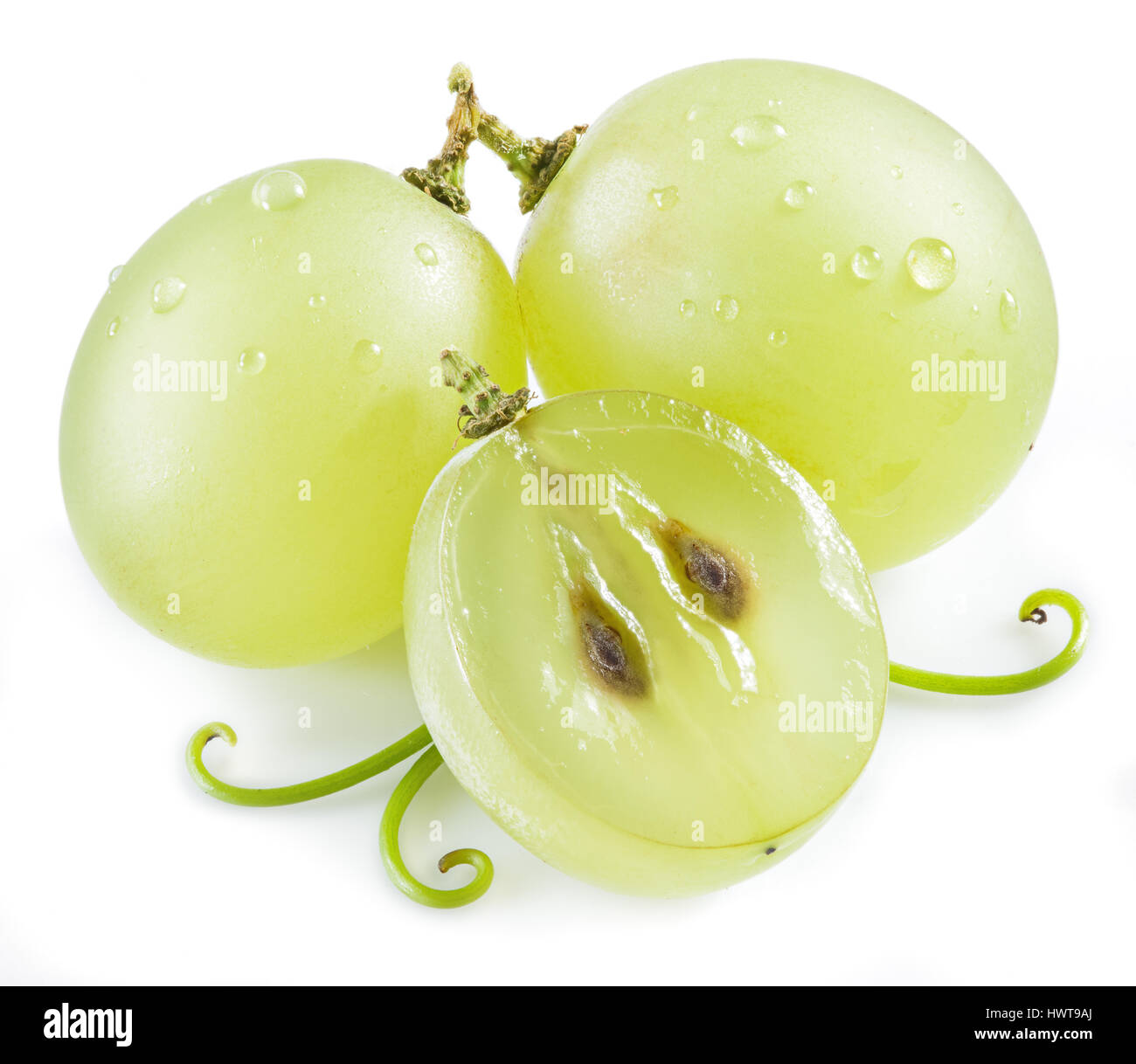 Three grapes on the white background Stock Photo - Alamy