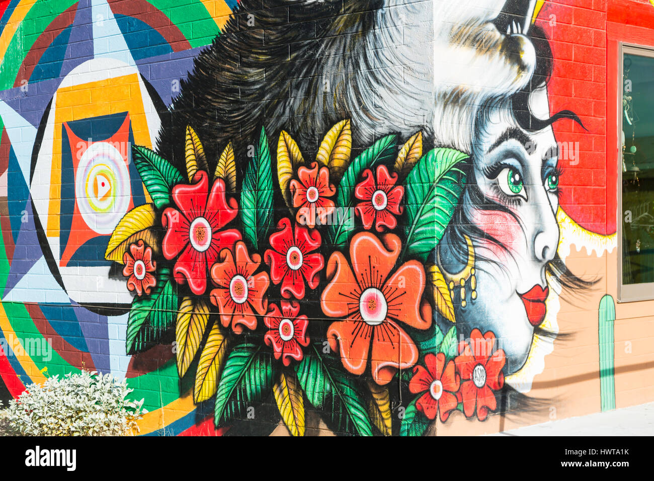 Colorful graffiti on a building in Ajo, Arizona, USA Stock Photo - Alamy