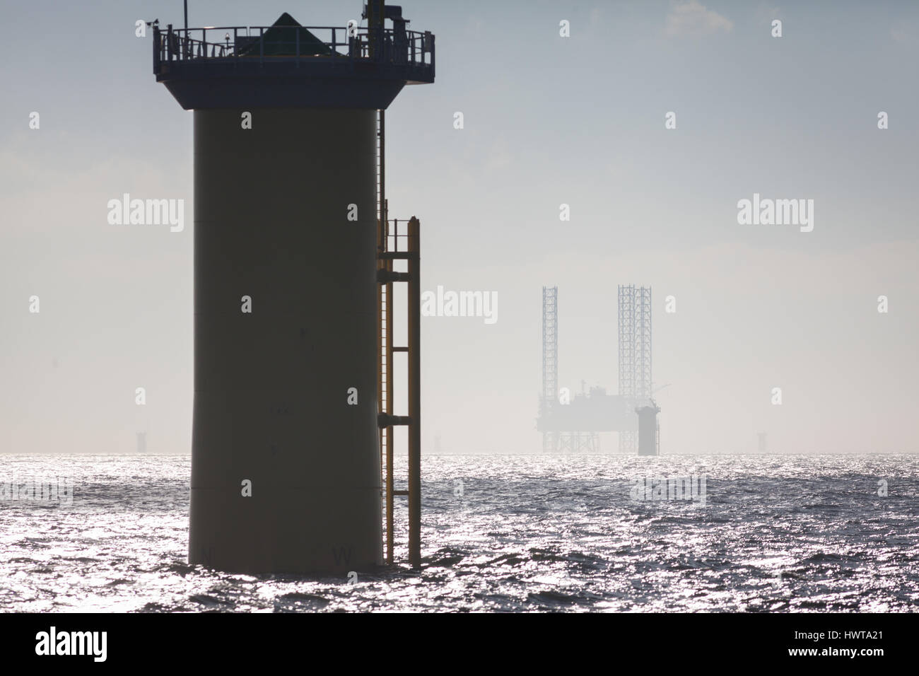 The Atlantic Amsterdam jacked up next to the first Race Bank Offshore ...