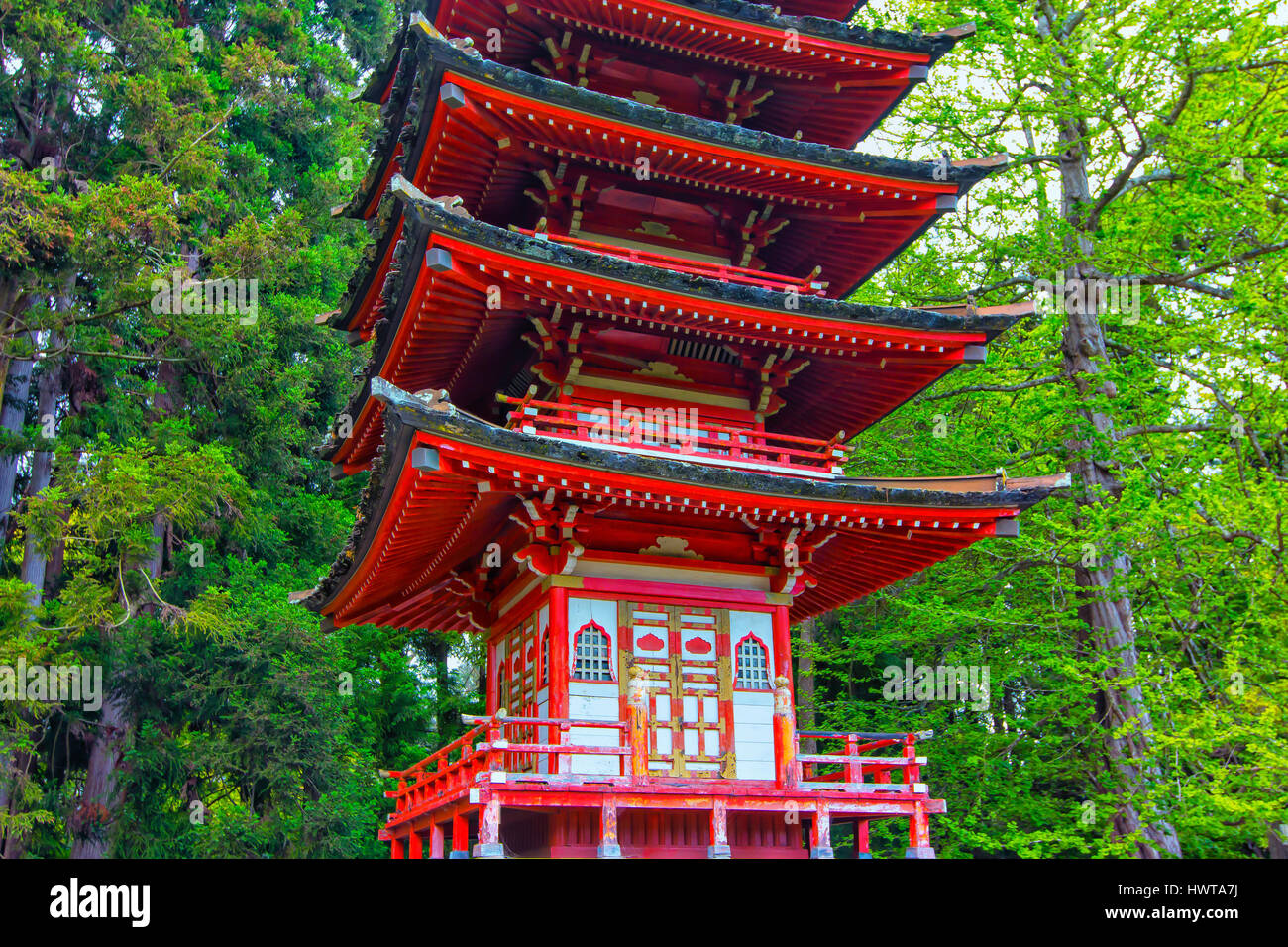 Pagoda in the Japanese Tea Garden Stock Photo - Alamy