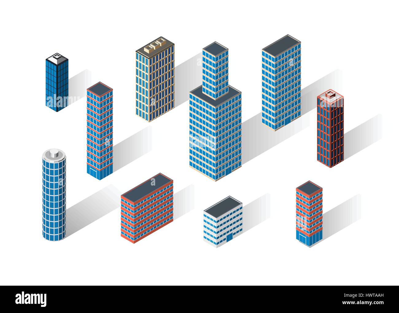 Isometric set blocks Cut Out Stock Images & Pictures - Alamy