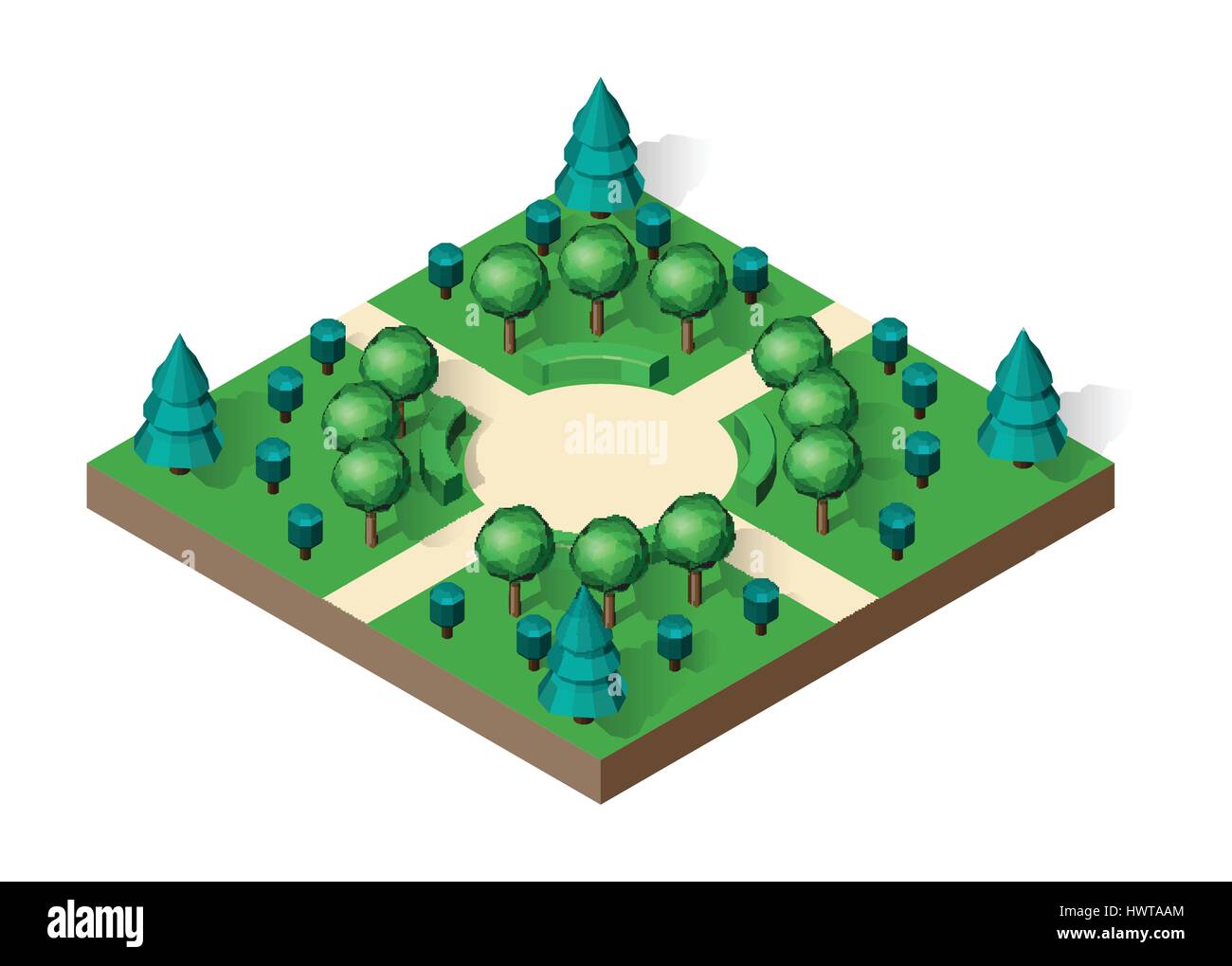 Isometric view projection summer landscape Stock Vector Image & Art - Alamy