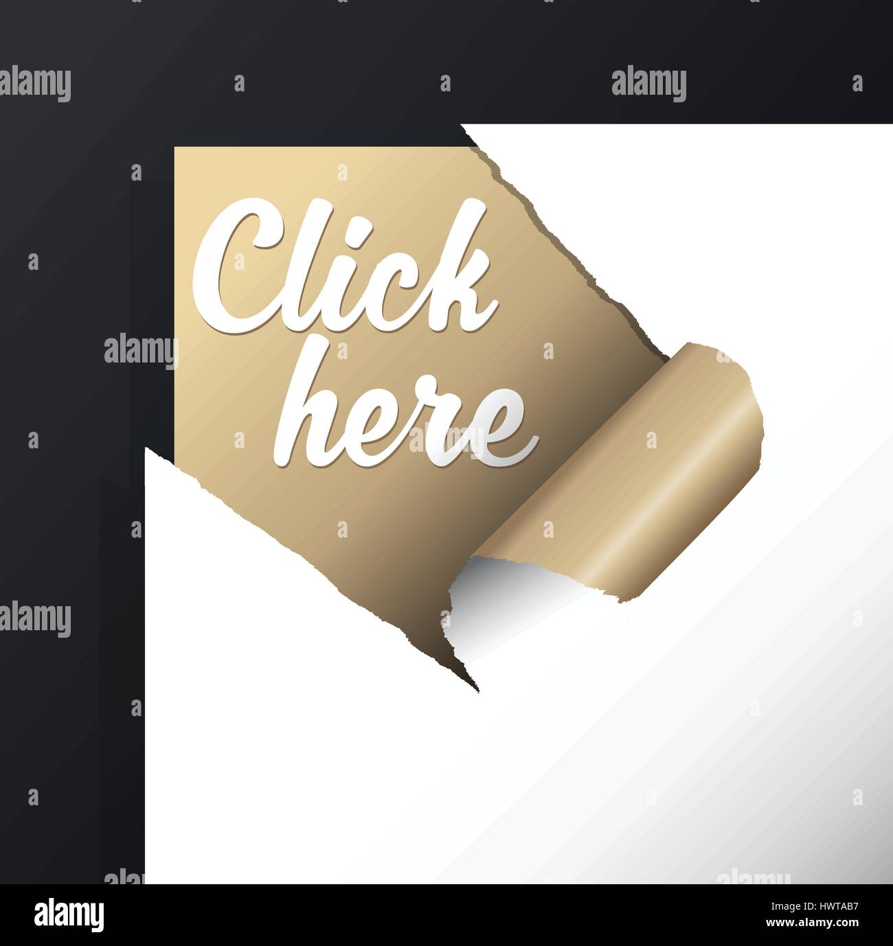 'Click here' text uncovered from torn paper corner Stock Vector Image ...
